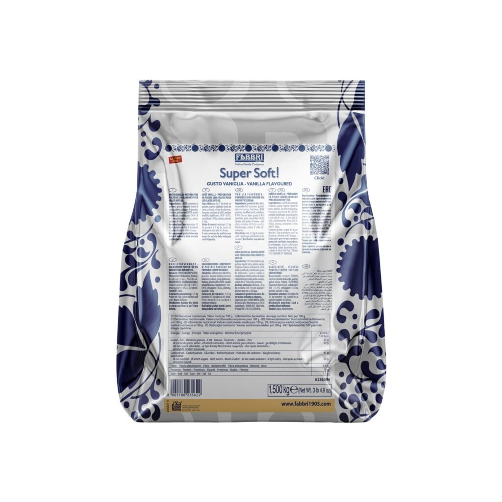 Fabbri 1905 Super Soft Vanilla Soft-Serve Ice Cream Gluten-Free Powder ...