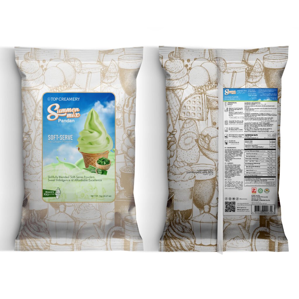 Summer Mix Soft-Serve Ice Cream Pandan Powder 1kg | TOP Creamery