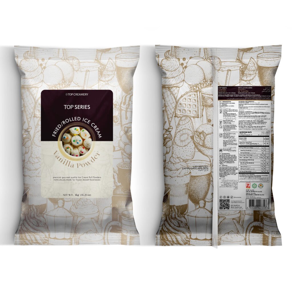 TOP Series Fried/Rolled Ice Cream Vanilla Powder 1kg | TOP Creamery