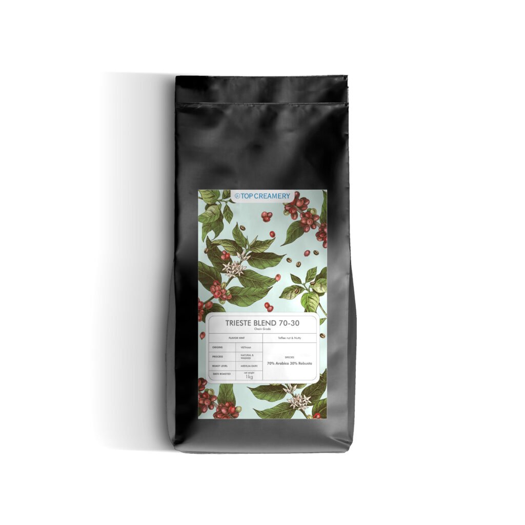Trieste Blend 70-30 Coffee Beans – Chain Grade 1kg | TOP Creamery