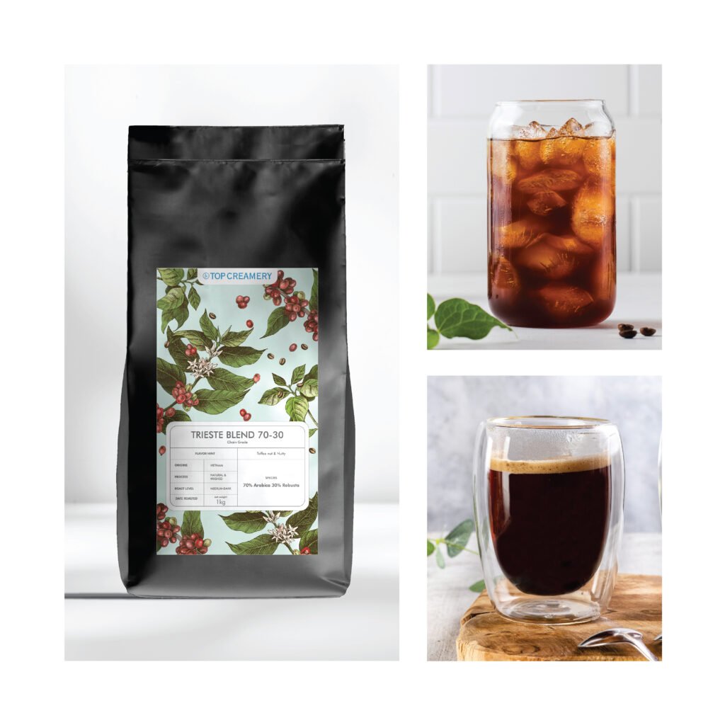 Trieste Blend 70-30 Coffee Beans – Chain Grade 1kg | TOP Creamery