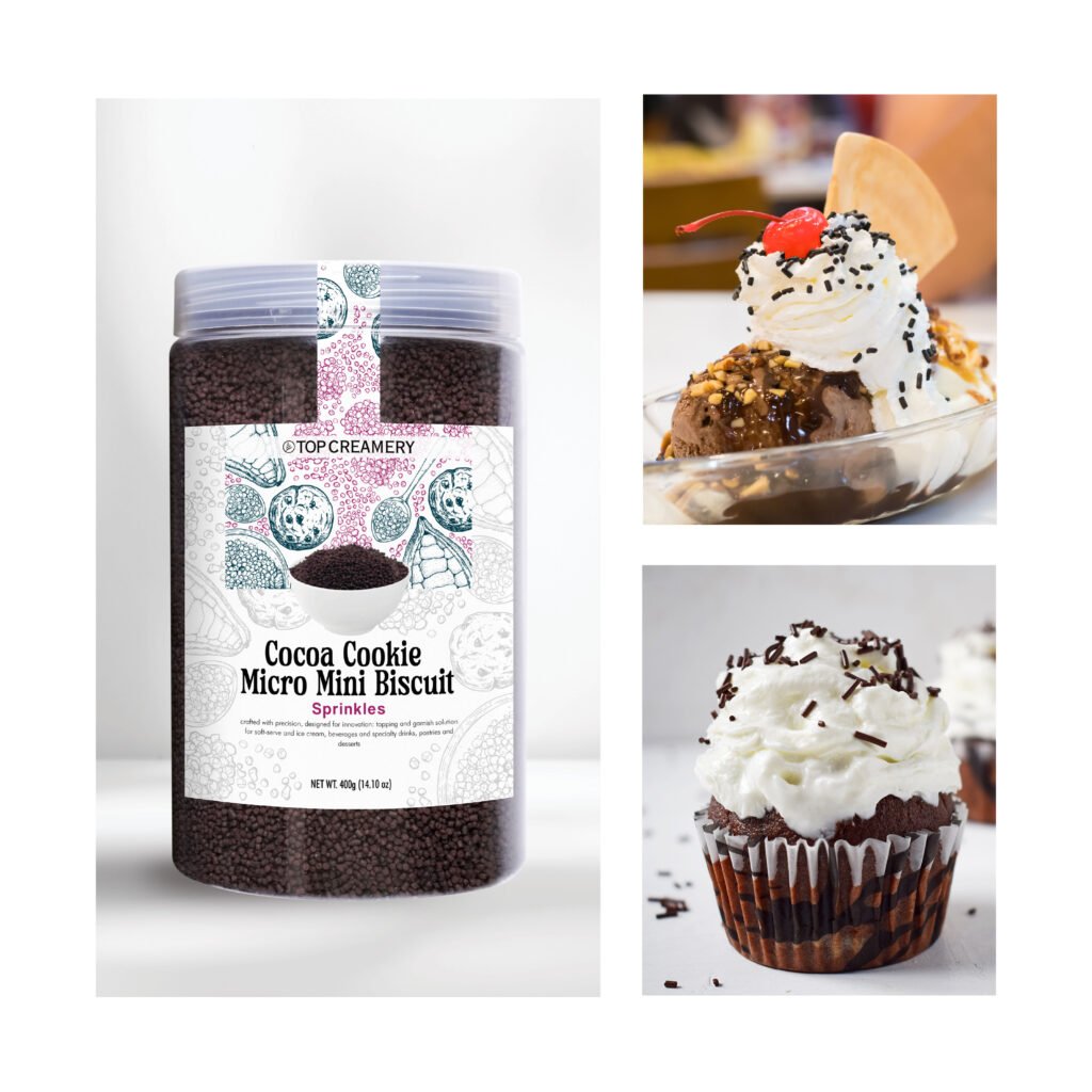 Cocoa Cookie MicroMini Biscuit Sprinkles 400g | TOP Creamery